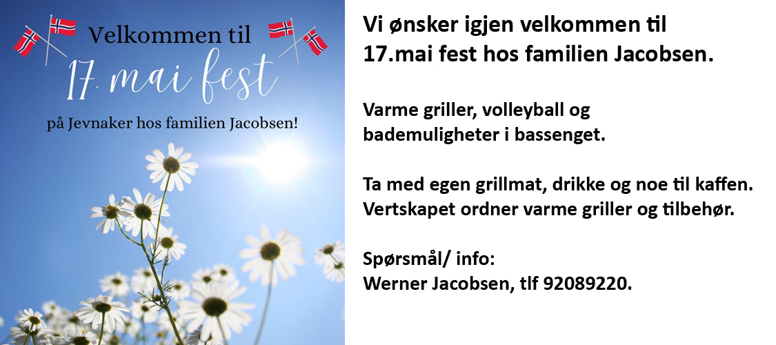 Velkommen til 17.mai fest på Jevnaker | Sentrumkirken